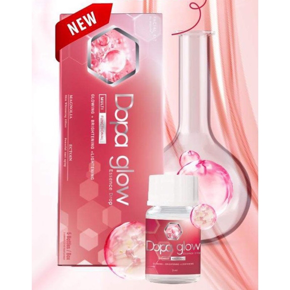 สินค้าพร้อมส่ง (ยกกล่อง 5 ขวด) โดป้า โกลว์ เอสเซ้นส์ ดรอป DOPA GLOW ESSENCE DROP ( whitening ...