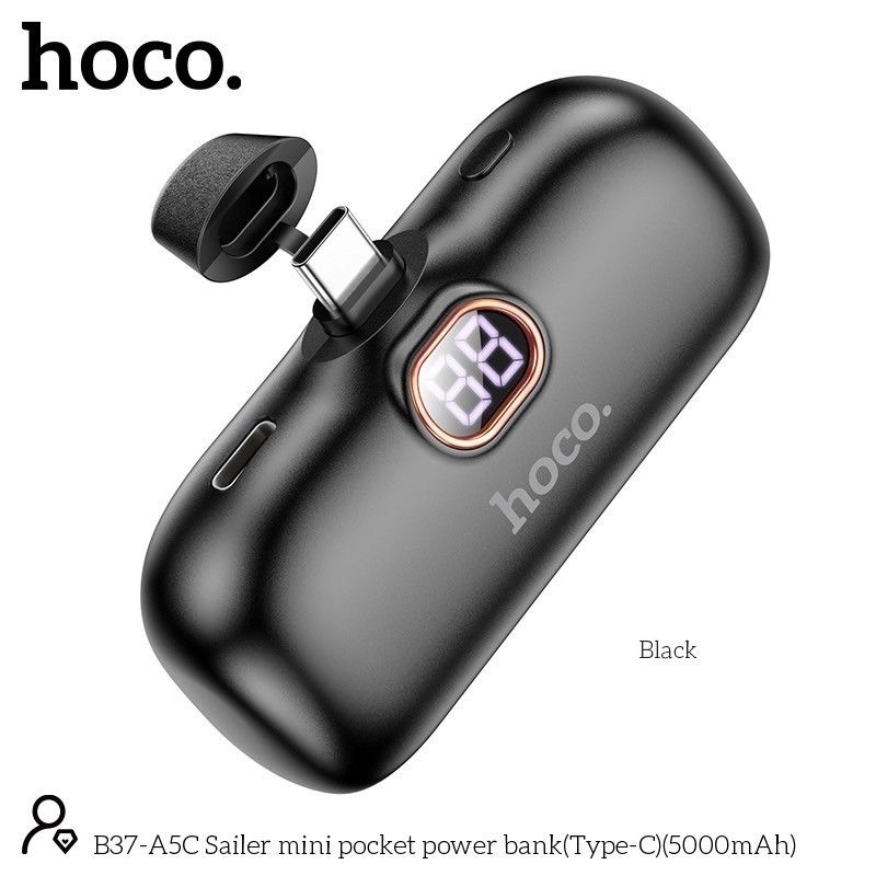 Hoco A5i A5C Mini Pocket Power Bank 5,000 mAh แบตสำรองขนาดพกพา เเบบเสียบชาร์จ | Shopee Thailand