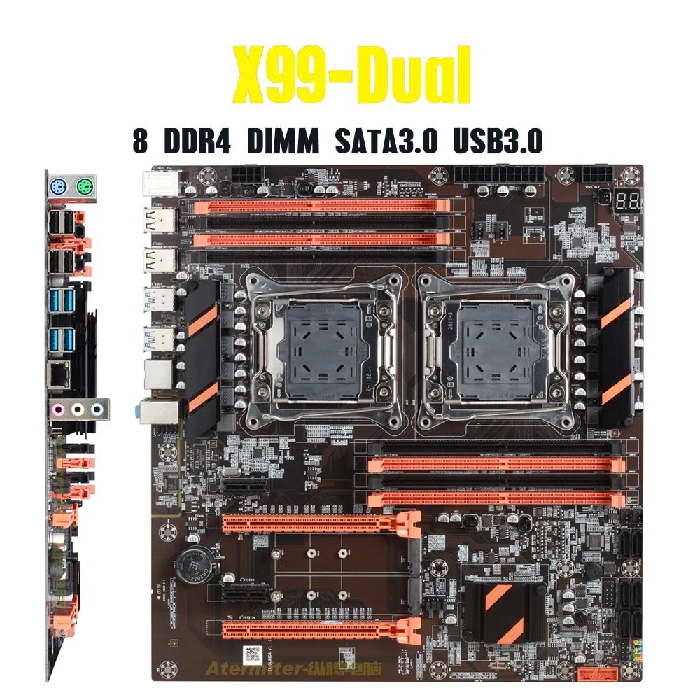 Mainboard LGA2011 X79-X99 Dual 2 CPUเมนบอร์ด 4 * DDR3 REG ECC USB3.0 Sta3 PCI-E 3.0 ใหม่มีประกัน ...
