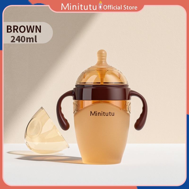minitutu 7.2CM ปากกว้างซิลิโคนขวดนมทารก 240 มล. แอนตี้โคลิกฟรี | Shopee Thailand