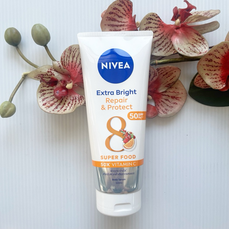 70, 180, 320 ml. ผลิต 01/24 Nivea Extra Bright Repair & Protect SPF50 Vitamin C ครีมกันแดด ...