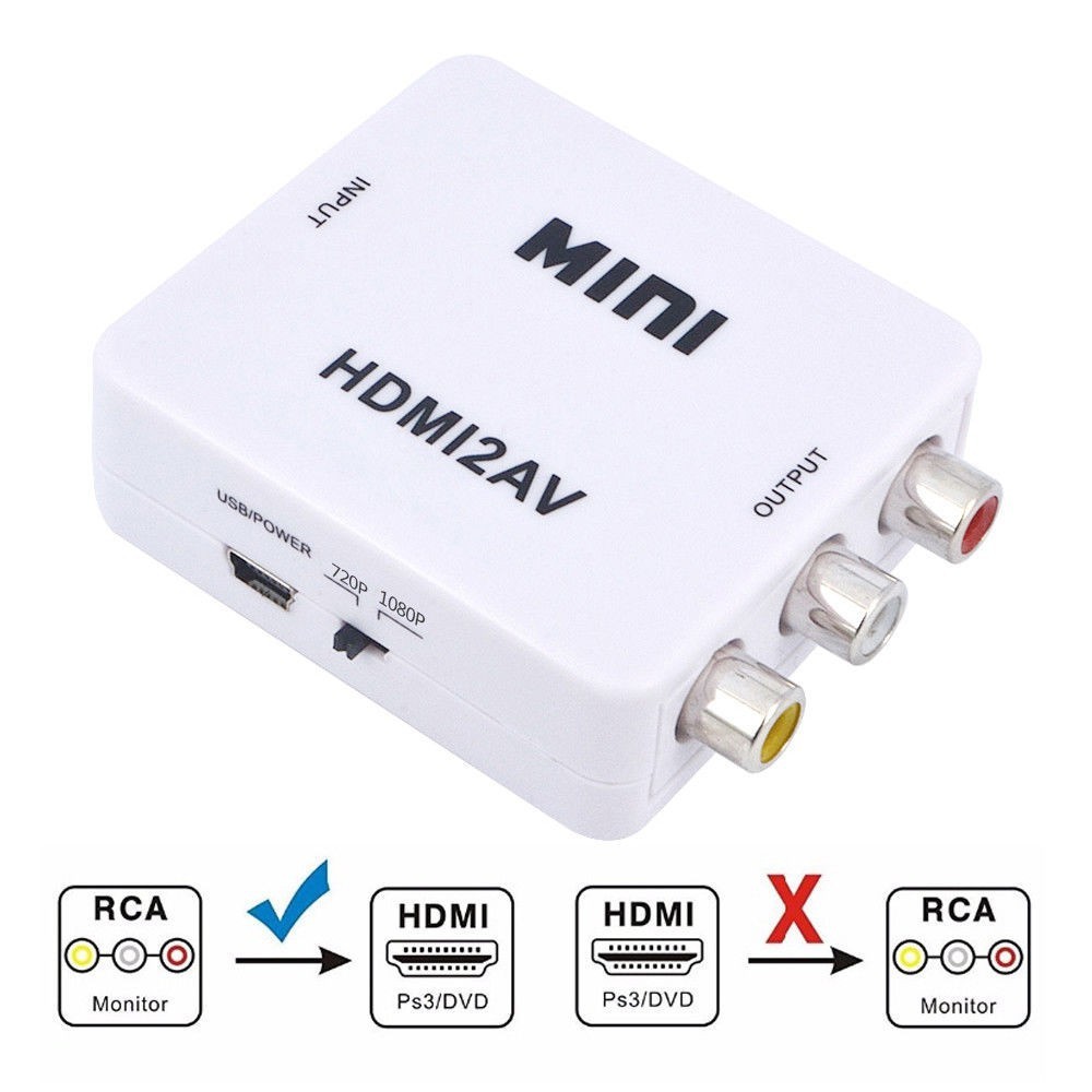 ตัวแปลงสัญญาณ HDMI to AV Converter HD 1080P HDMI2AV Video Converter Box ...