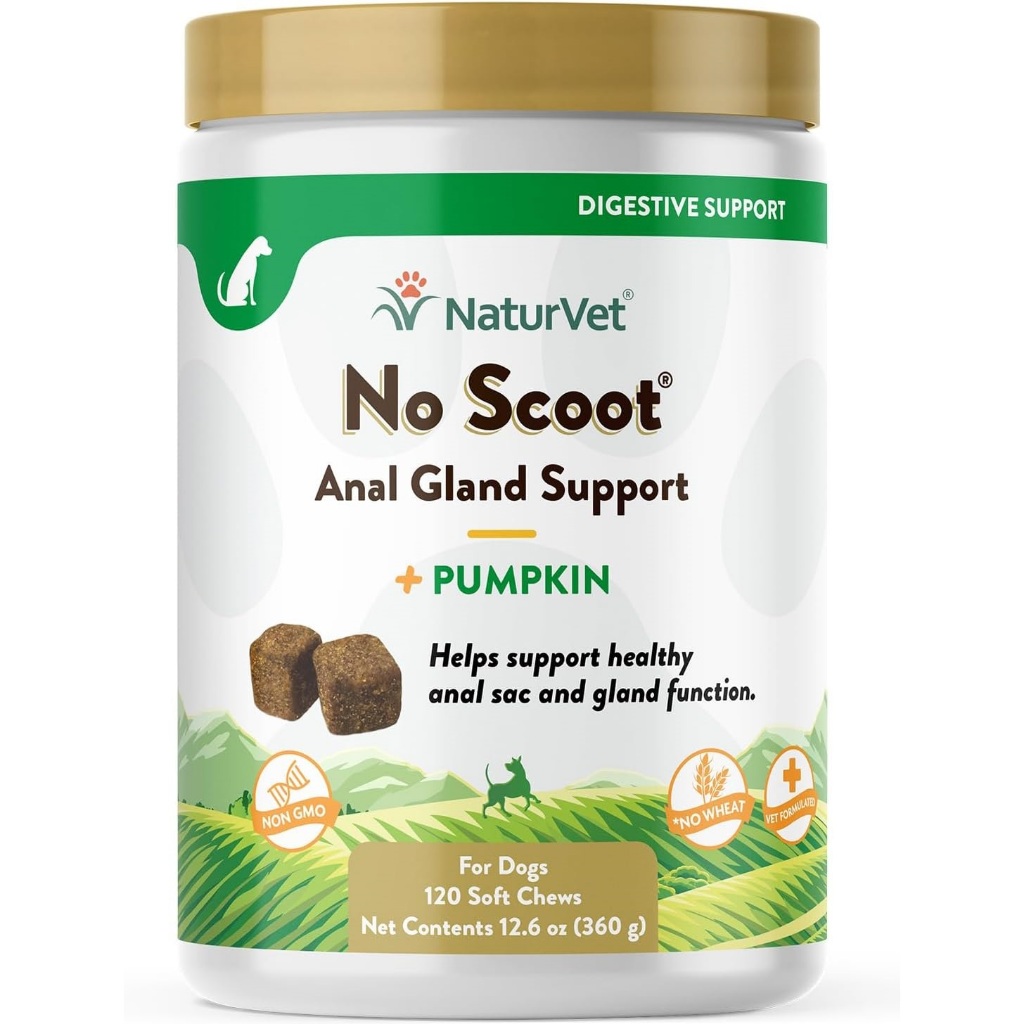 NaturVet No Scoot Plus Pumpkin 120 chews อาหารเสริมไฟเบอร์สุนัข ปรับ ...
