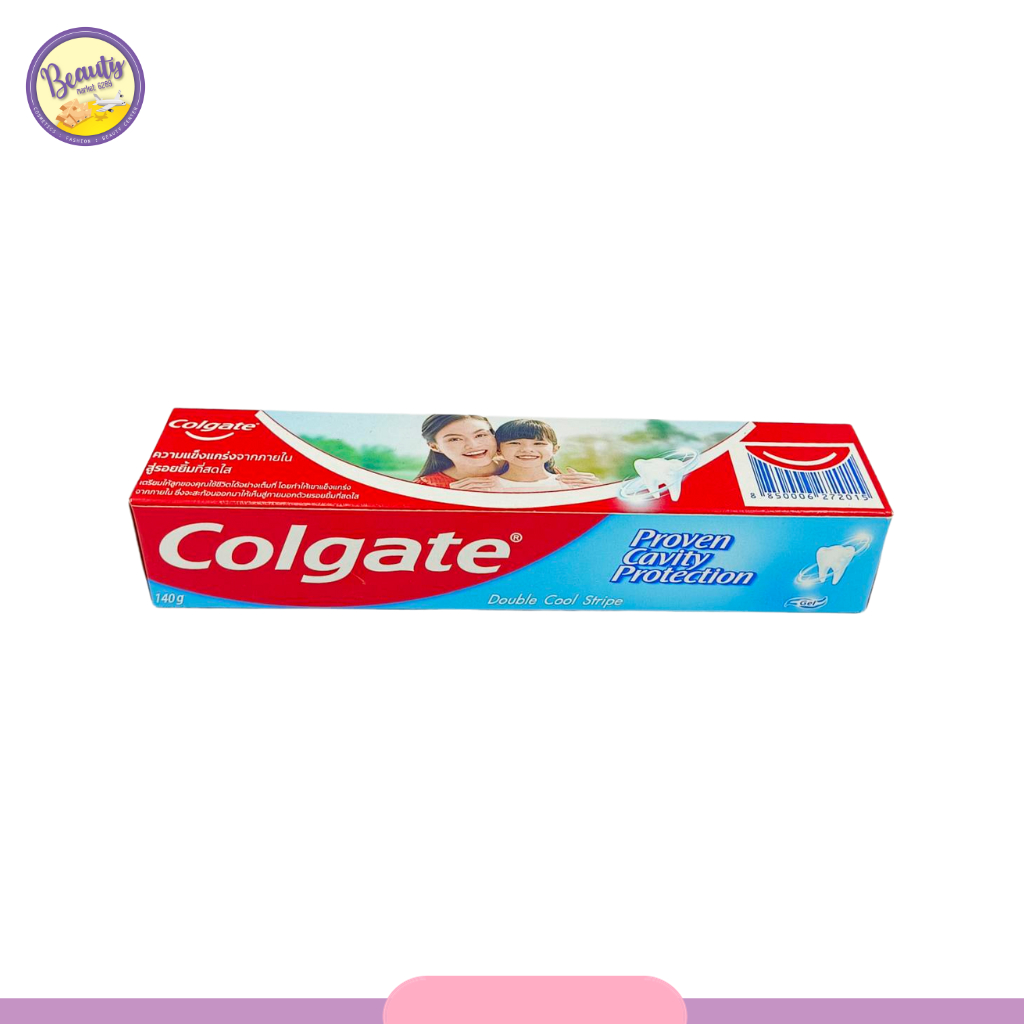 คอลเกต ยาสีฟัน ริ้วใสเย็นสดชื่น 140 กรัม Colgate Double Cool Stripe Toothpaste 140 g. | Shopee ...