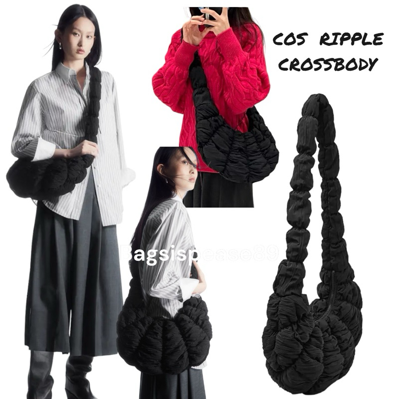 ( พร้อมส่ง ️) COS RIPPLE CROSSBODY BAG สีดำ shop 🇯🇵 | Shopee Thailand