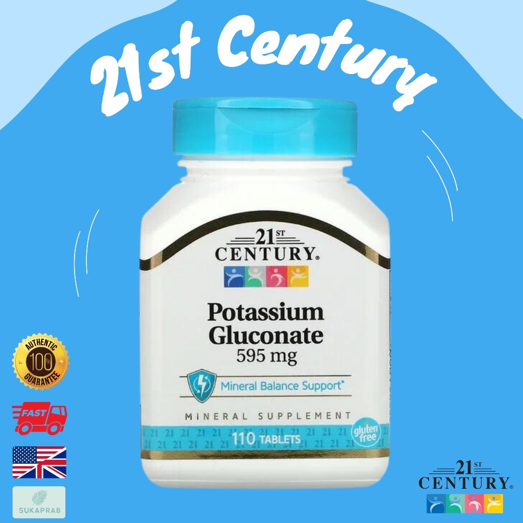 พร้อมส่ง 21st century Potassium Gluconate 595mg 110 tablets โพแทสเซียม ...