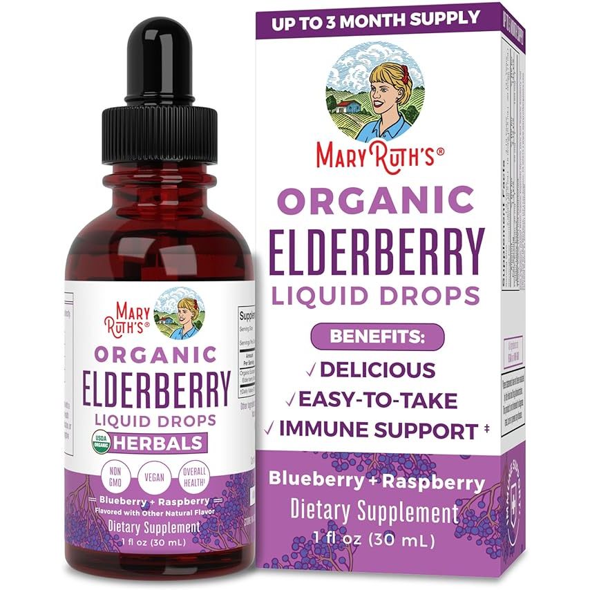 Mary Ruth’s Organic Elderberry Liquid Drops 30 ml วิตามินเด็ก สนับสนุน ...
