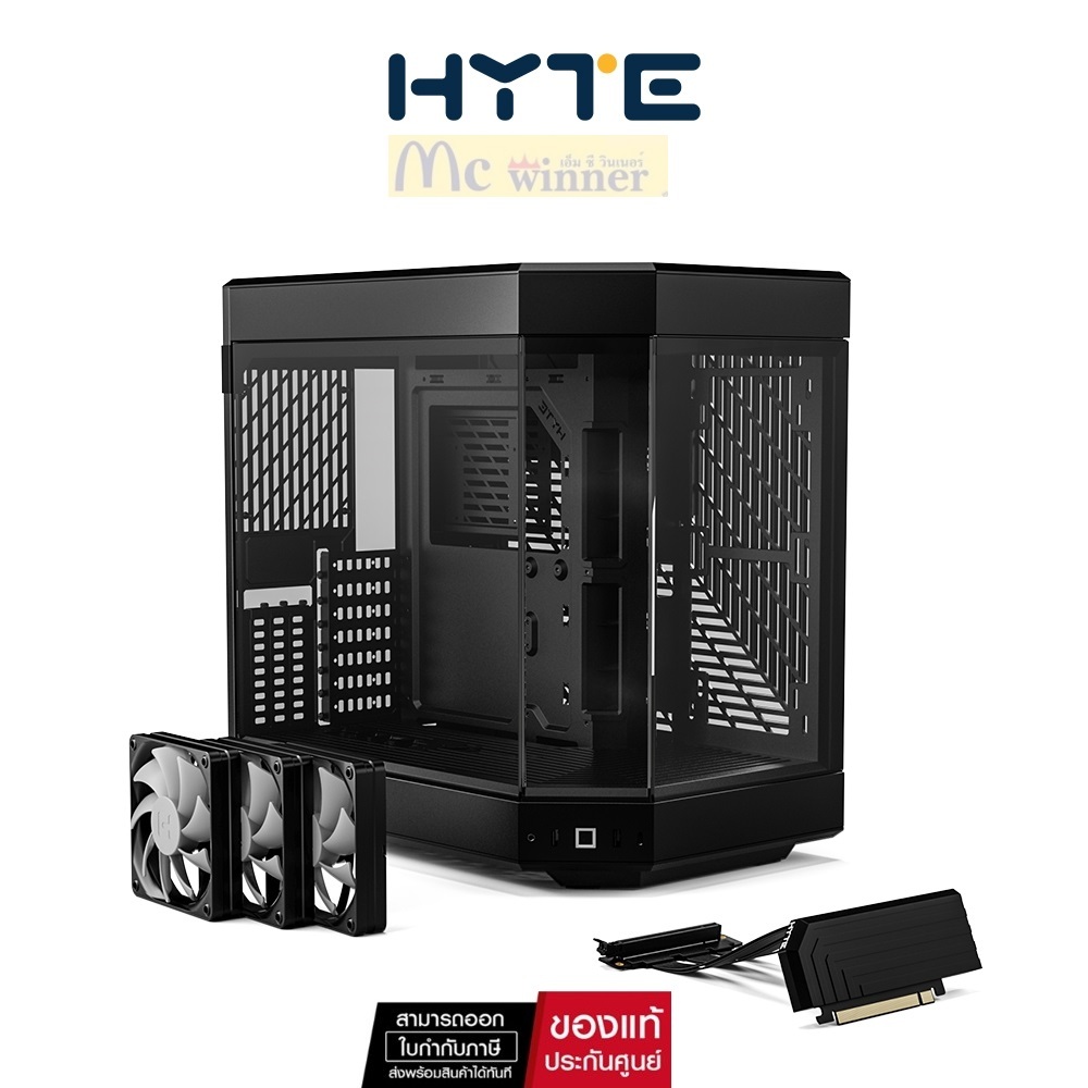 HYTE Y60 WITH 3 FANS AND RISER VERTICAL GPU MOUNT (Computer case / เคส ...