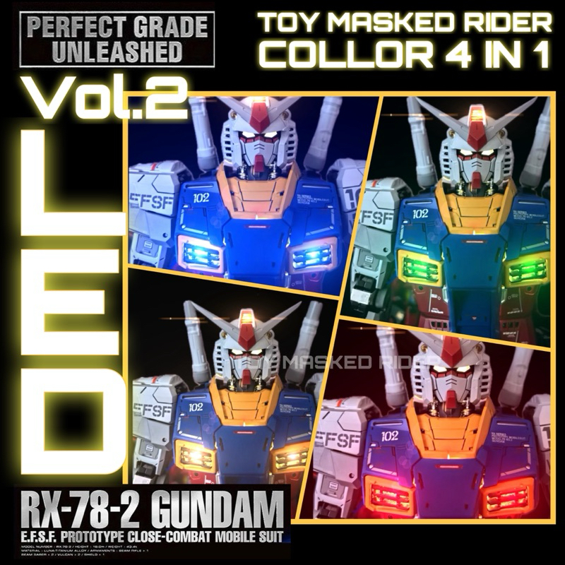 🟦⬜️พร้อมส่ง V2 LED PG เปิด-ปิด ด้วยแม่เหล็กกันดั้ม PG UNLEASHED RX-78-2 GUNDAM ปรับแสงได้ 5 โหมด ...