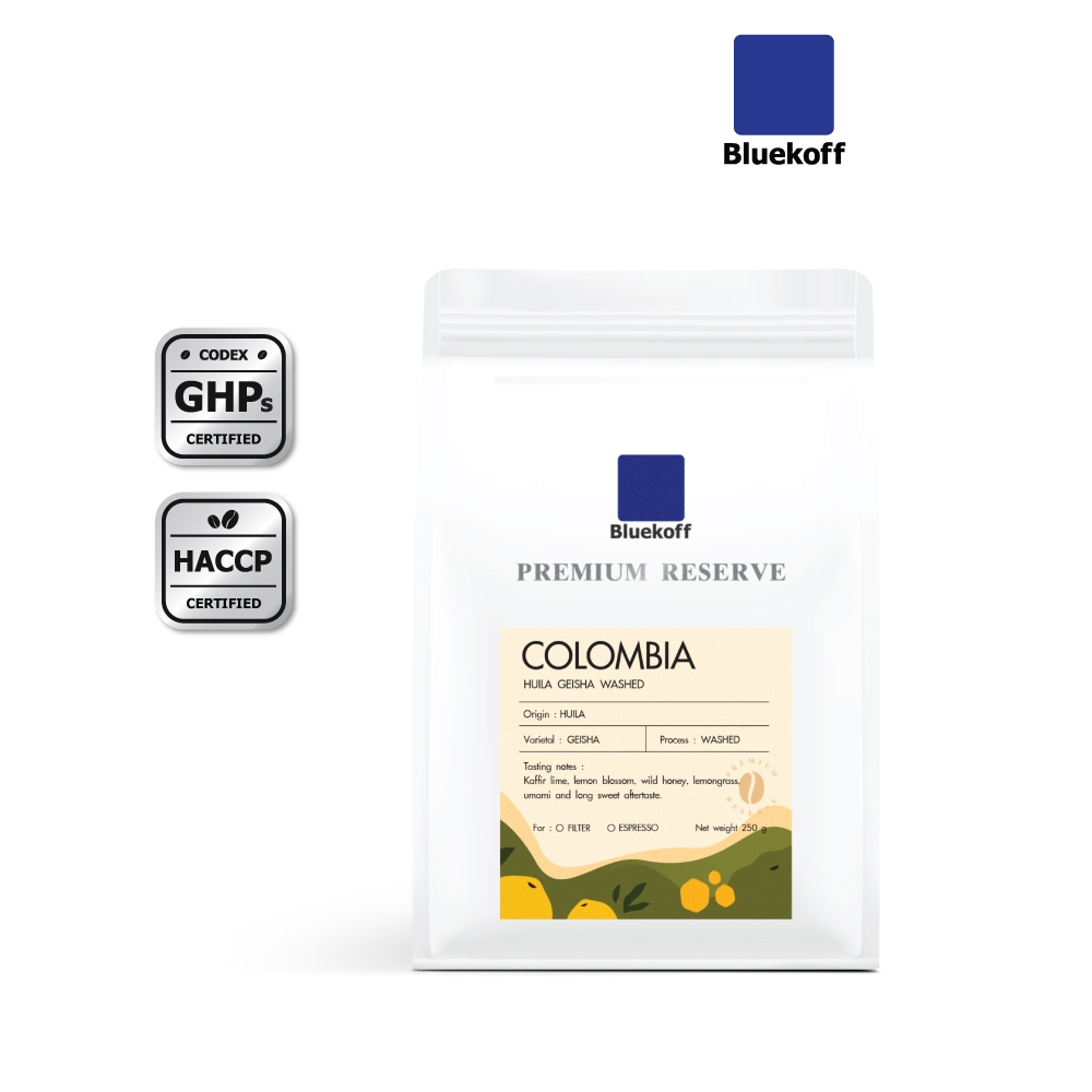 Bluekoff เมล็ดกาแฟ Colombia Huila Geisha Washed Arabica 100% (1 ถุง ...