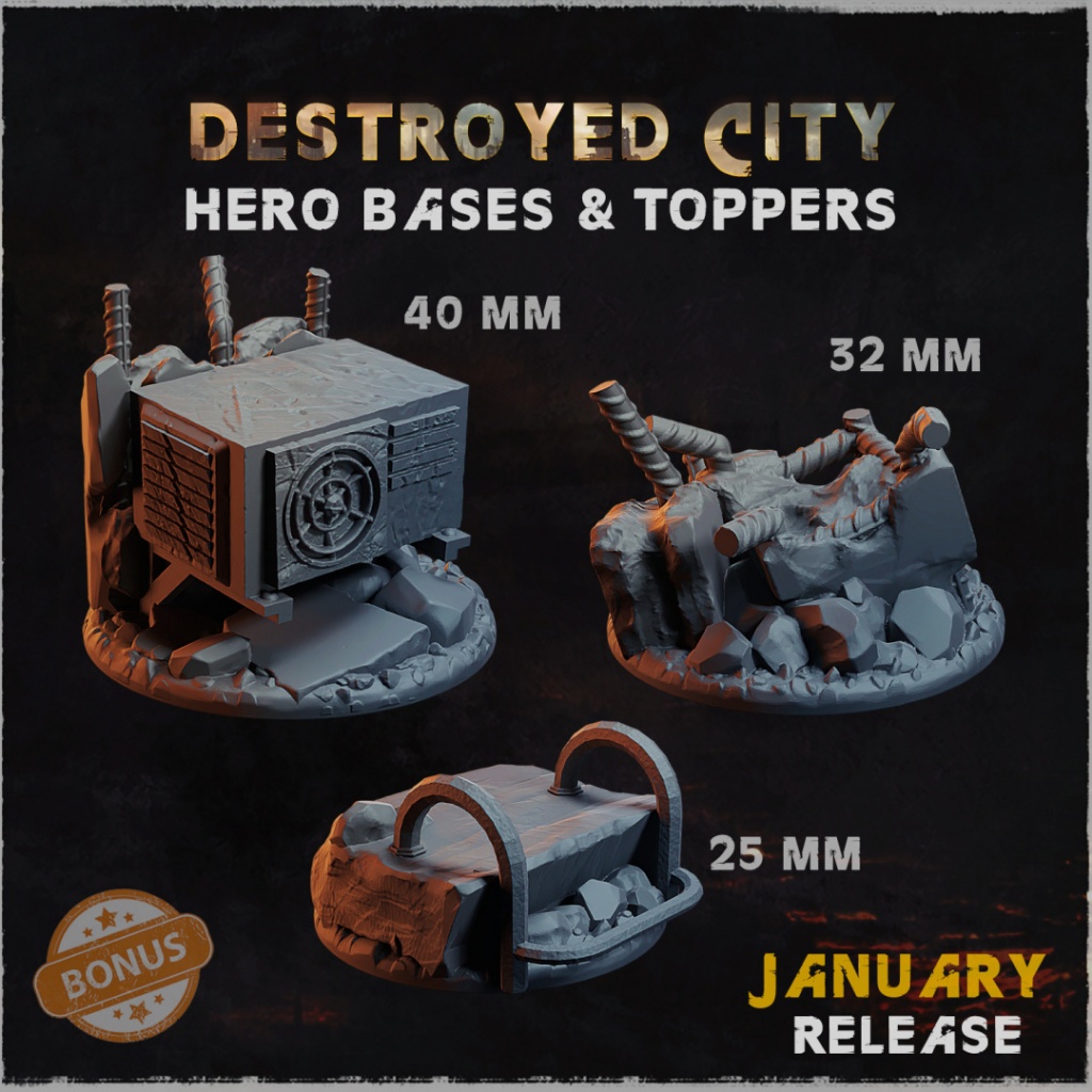 Destroyed City miniature bases จัดส่งได้ใน1-3วัน ฐานโมเดล warhammer 40k ...
