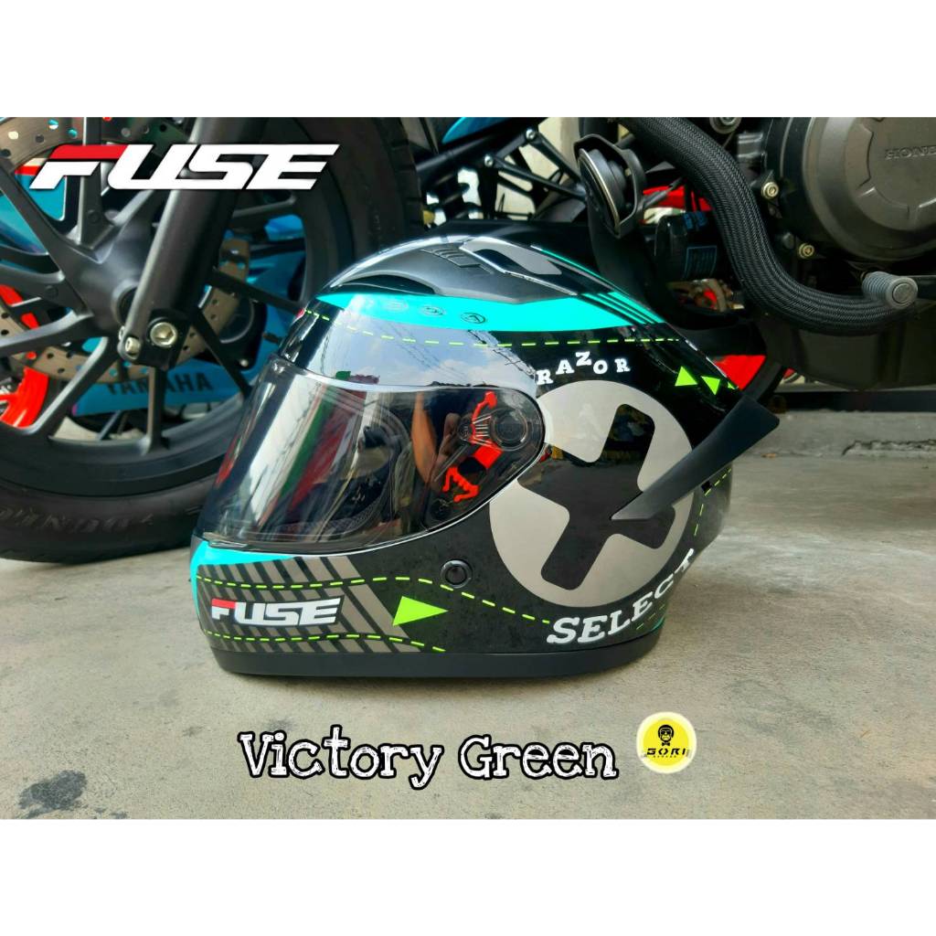 หมวกกันน็อค FUSE RAZOR ลาย Victory Green 2024 ใหม่ล่าสุด | Shopee Thailand