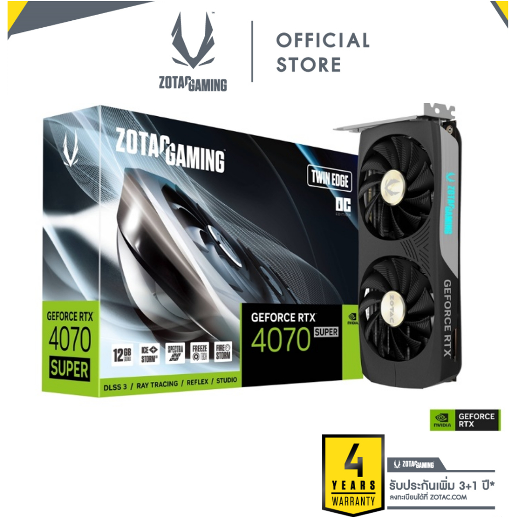 ZOTAC GAMING GEFORCE RTX 4070 SUPER TWIN EDGE OC 12GB GDDR6X (ZT ...