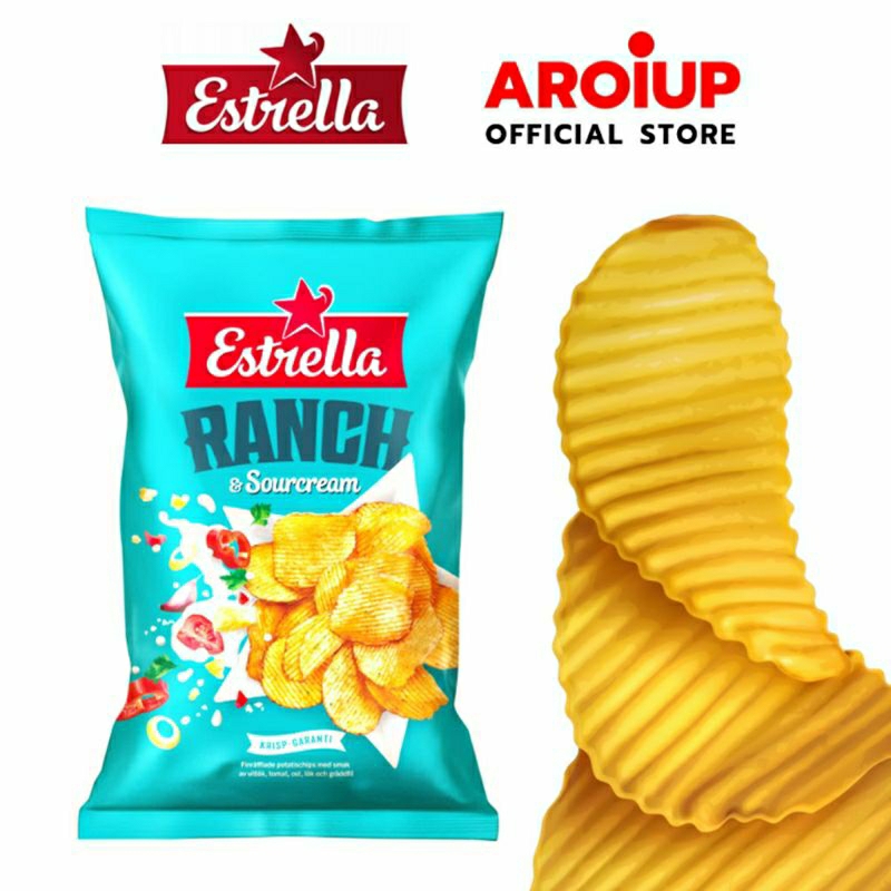 อิเกีย IKEA เอสเทรลา Estrella มันฝรั่งทอด รสแรนช์ ชีส มะเขือเทศ หัวหอม ...