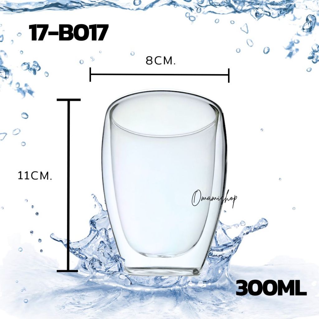 แก้วมีหูจับ แก้วใส 1ชั้น 2 ชั้น มี 13 แบบ 150-550 ml Double Wall Glass สวยงาม ทนทาน ใส่ได้ทั้ง ...