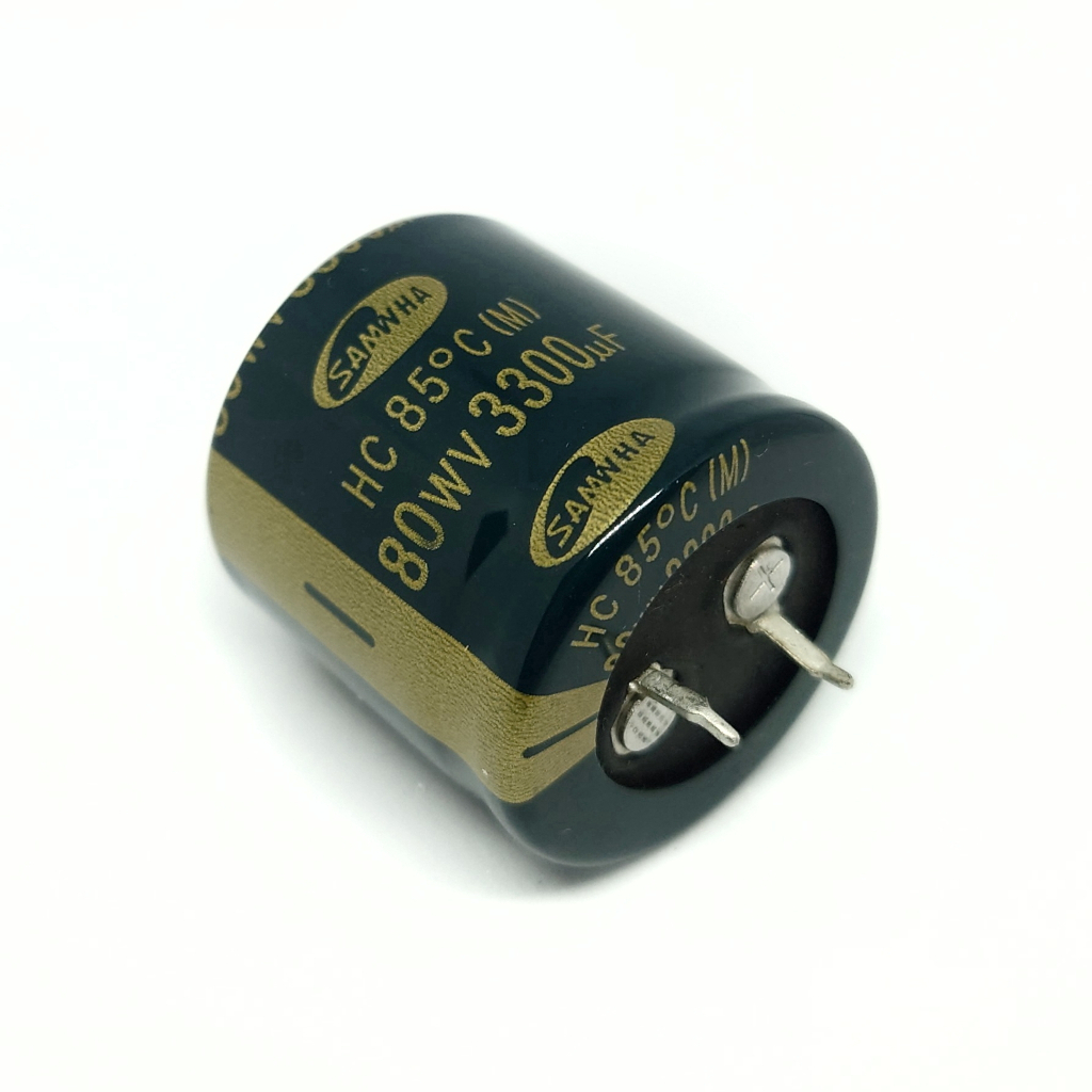 Capacitor คาปาซิเตอร์ ตัวเก็บประจุ C 3300uF 80V 85°C ขนาด 30x30 mm ...