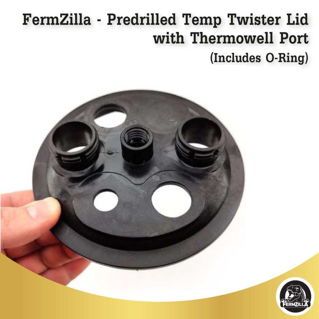 FermZilla – Predrilled Temp Twister Lid with Thermowell Port – Includes ...