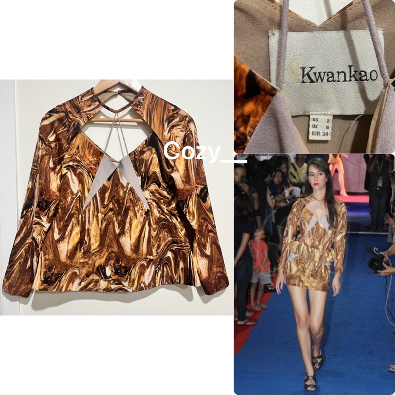 Kwankao : S เสื้อแขนยาว ลายเมทัลลิค | Shopee Thailand