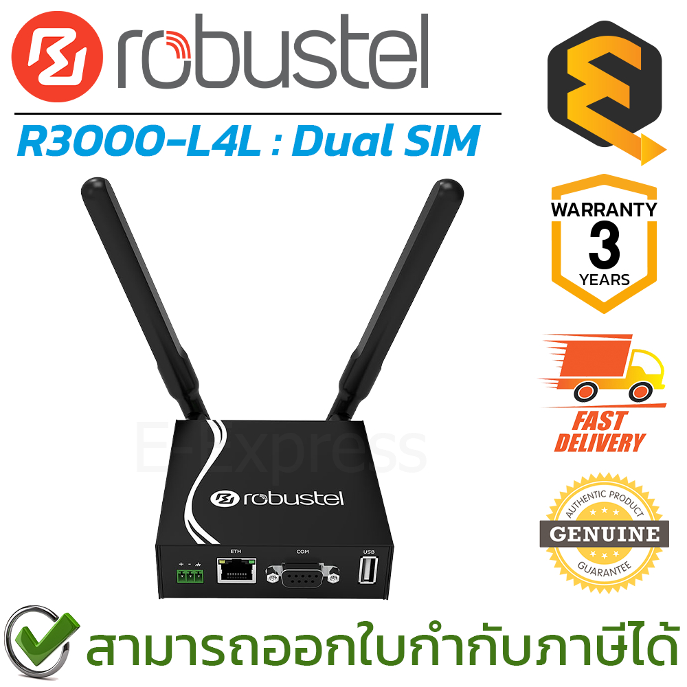 Robustel R3000-L4L Dual-SIM 4G LTE VPN Router เราเตอร์ไวไฟ สำหรับอุตสาหกรรม ของแท้ ประกันศูนย์ 3 ...