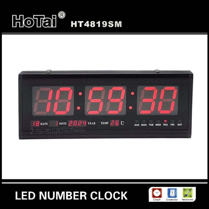 HoTai ของแท้ นาฬิกาดิจิตอล LED Number รุ่น HT4819SM ไฟสีแดง | Shopee ...