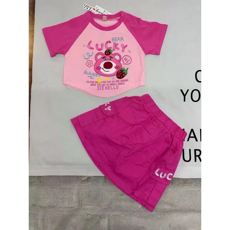 เด็ก3-10ขวบชุดเสื้อ Kuromi หมีLucky+กระโปรงcargo Size110-170พร้อมส่ง ...