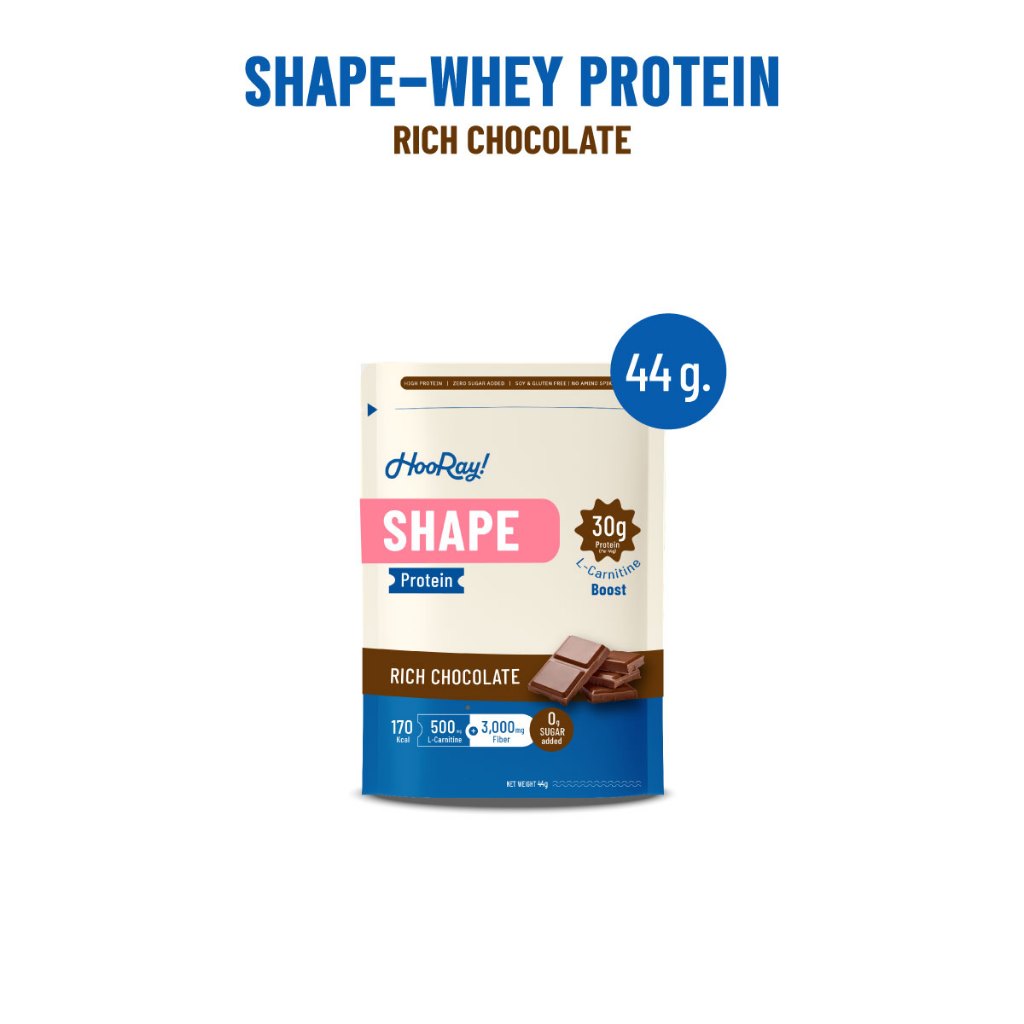 Hooray! Shape Whey Protein 45g. เวย์โปรตีน รสช็อคโกแล็ต | Shopee Thailand