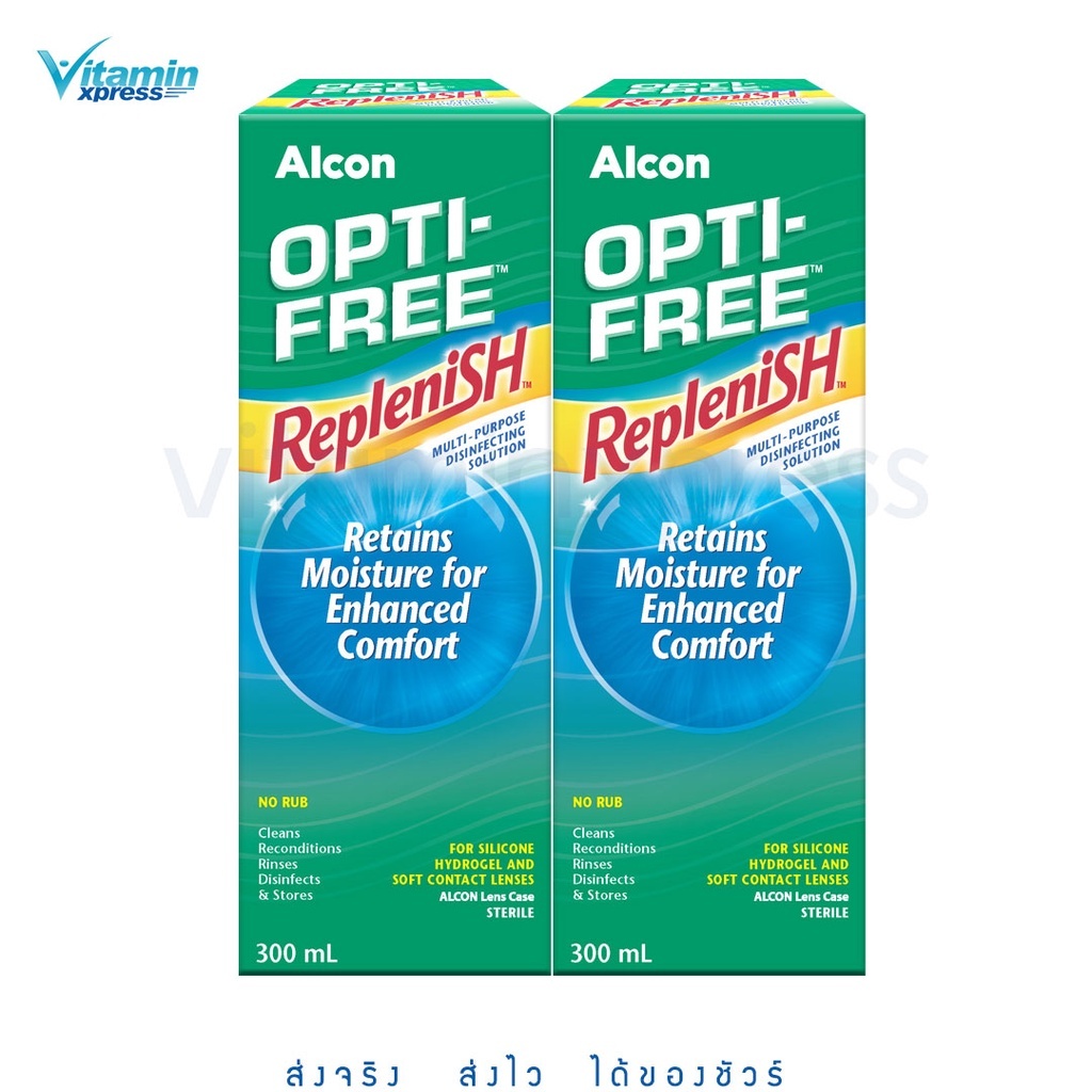 Exp 11/27 Alcon Opti Free Optifree Replenish 300ml 2 ขวด น้ำยาล้าง ...
