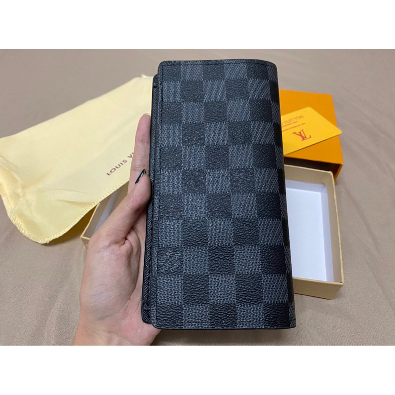 Louis Vuitton Brazza Wallet In Black Damier Graphite Calf With Silver ...