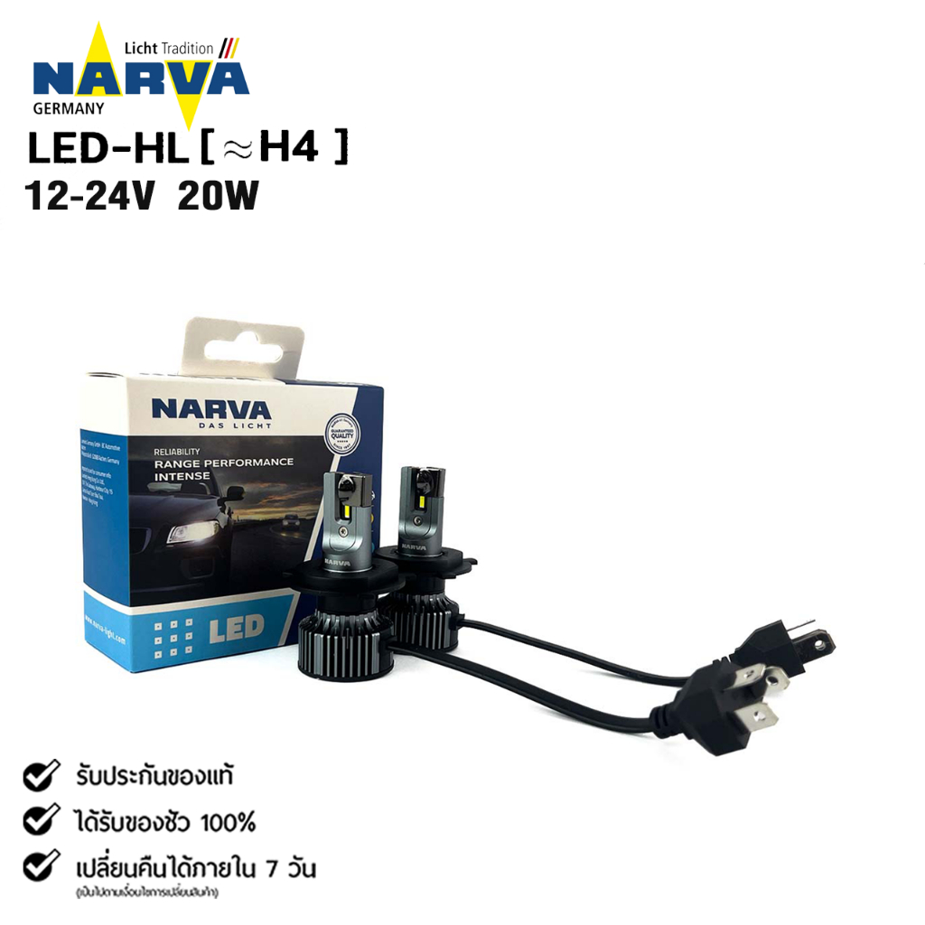 หลอดไฟรถยนต์ฟิลลิป PHILIPS NARVA LED H1 12-24V 20W รหัส LED-HL H1 ...