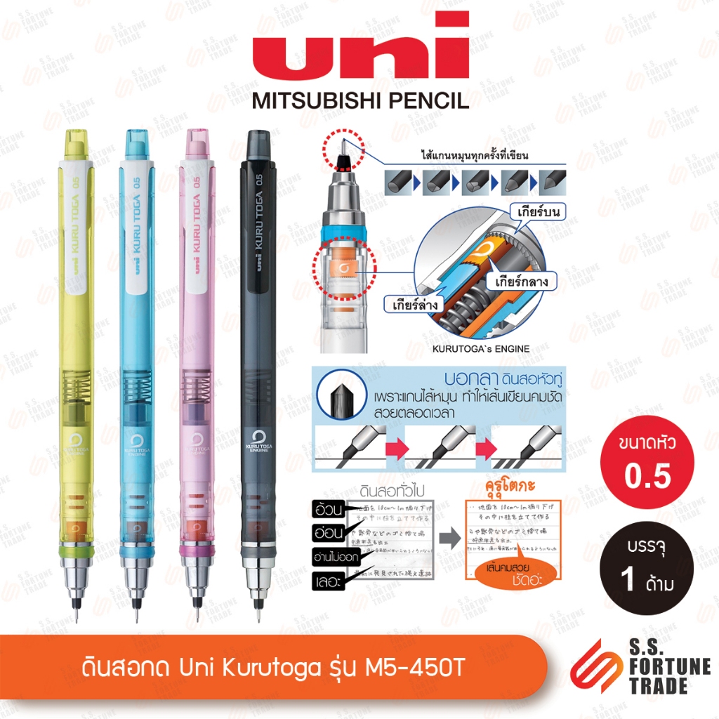 ดินสอกด Uni รุ่น Kurutoga M5-450 | M5-450T ขนาด 0.5มม. | Shopee Thailand