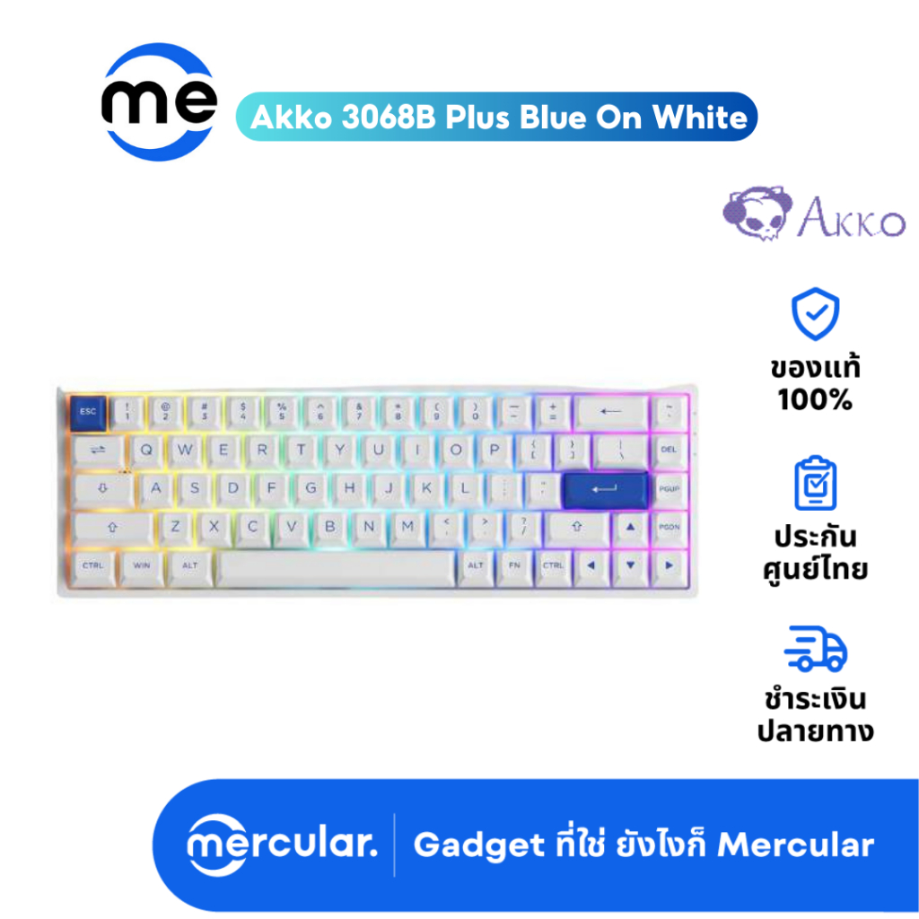 คีย์บอร์ด Akko 3068B Plus Blue On White Wireless Mechanical Keyboard ...