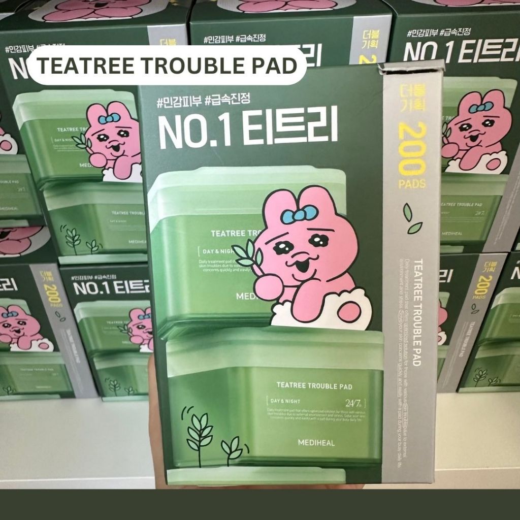 แผ่นเช็ดหน้า MEDIHEAL - Tea Tree Trouble Pad Set รีฟิล 200 แผ่น ...