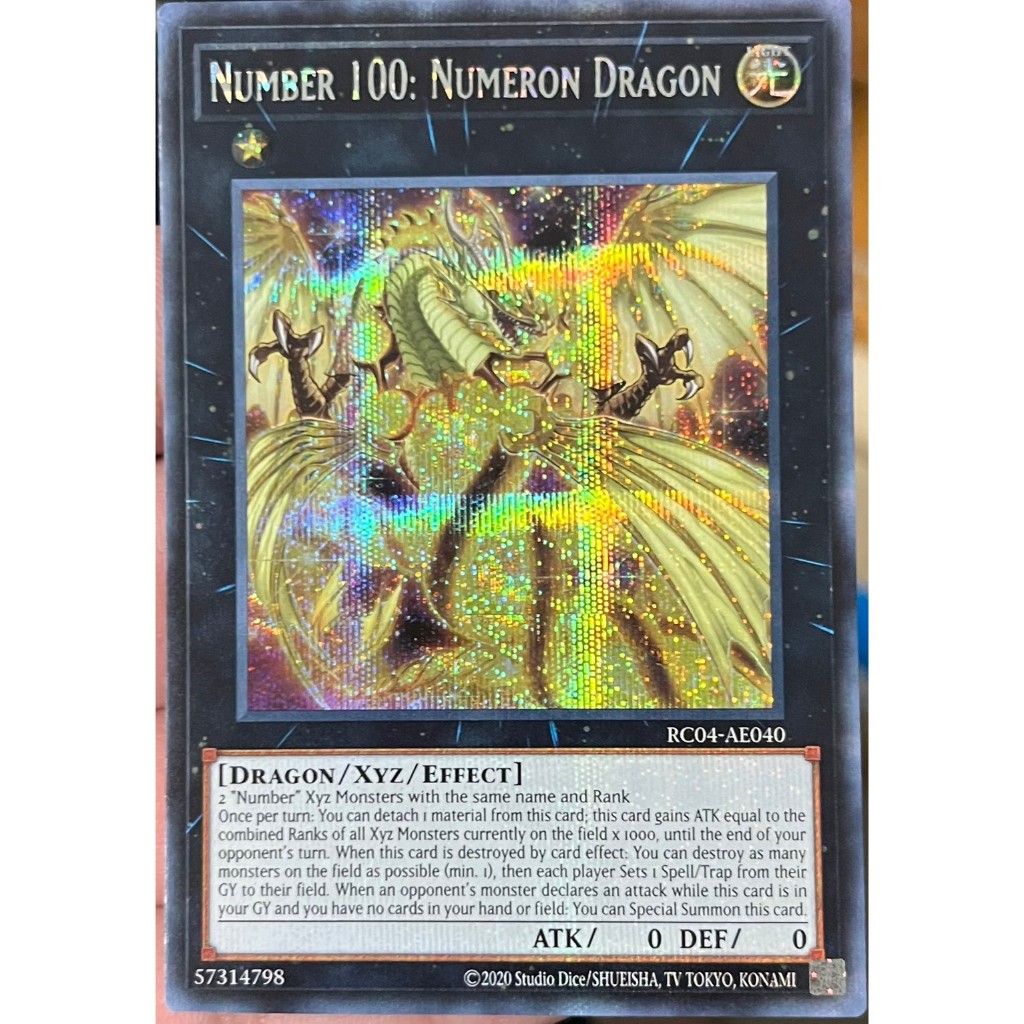 Yugioh Asia-Eng [RC04-AE040] Number 100: Numeron Dragon (Secret Rare) การ์ดเกมยูกิแท้ถูก ...