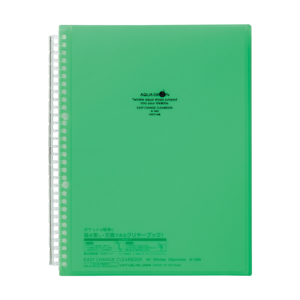 แฟ้มโชว์เอกสารเพิ่มไส้ได้ (LIHIT Aqua Drops Refillable Clear Book Easy ...