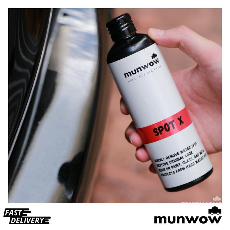 Munwow Spot X (น้ำยาขจัดคราบน้ำบนกระจกและสีรถ) | Shopee Thailand