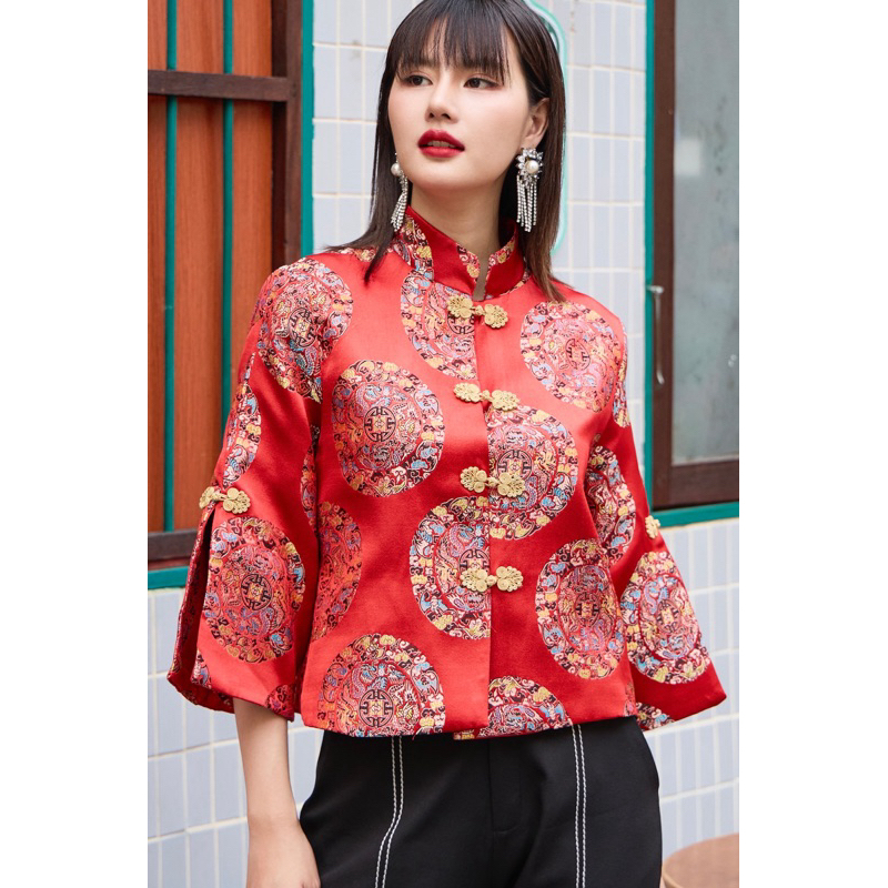 เสื้อกี่เพ้า Qipao jacket - The Sparkle of Fortune Jacket / เสื้อ ...