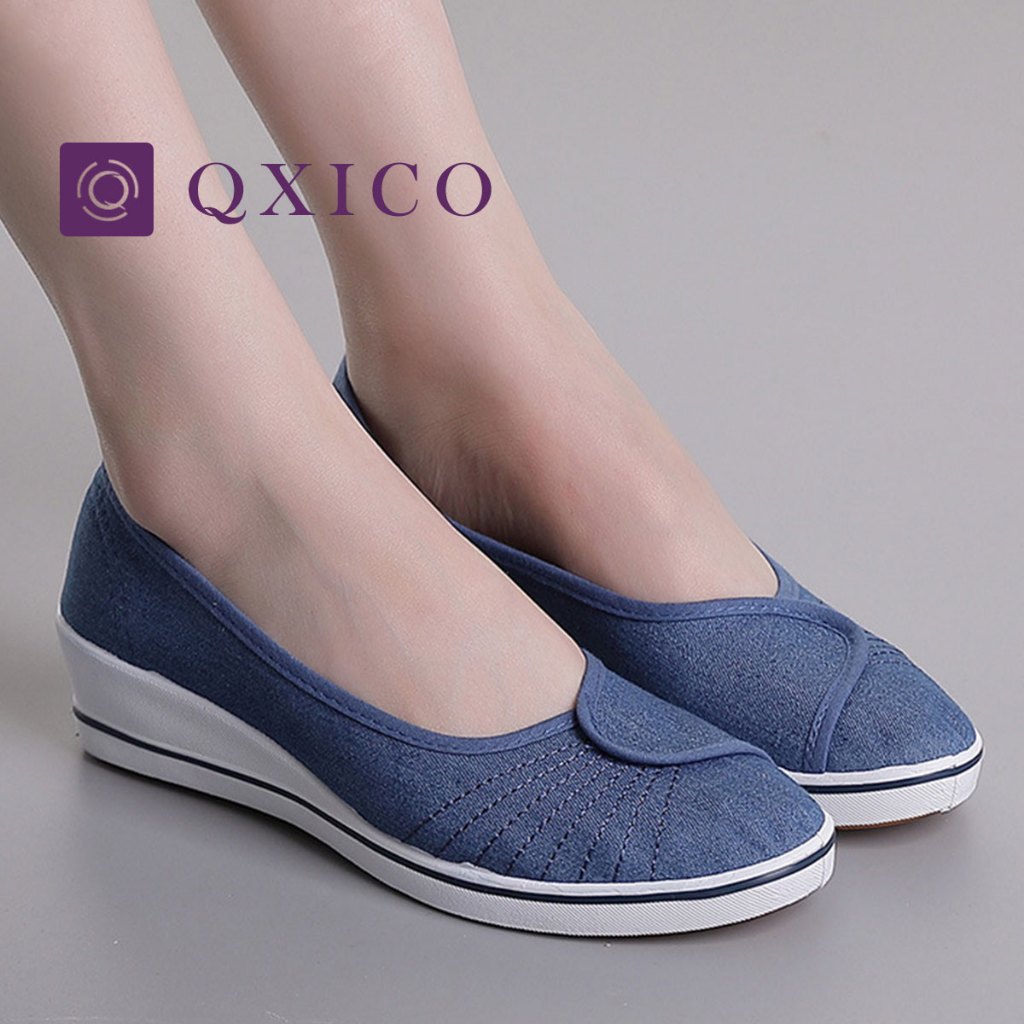 FQ131 รองเท้าผ้าใบส้นเตารีด | Shopee Thailand