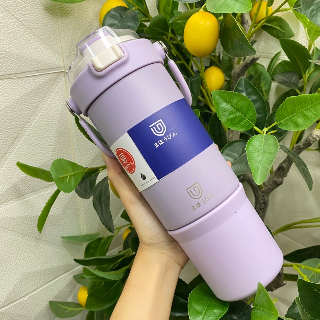 Mahobin แก้วเก็บความเย็น กระติกน้ำพกพา แบบมีหูหิ้ว สแตนเลส316 ขนาด 900ml. พร้อมส่ง MB-900 ...