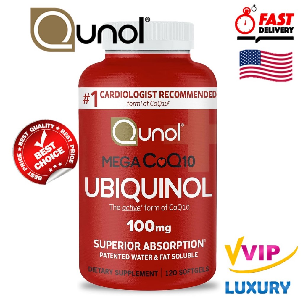 Qunol Mega CoQ10 Ubiquinol 100 mg 120 Softgels exp07/2027 | Shopee Thailand