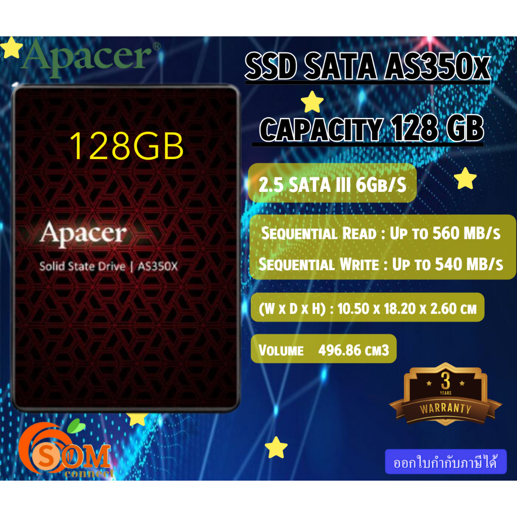 APACER SSD SATA (AS350x-128GB) Sequential Read : Up to 560 MB/s ...