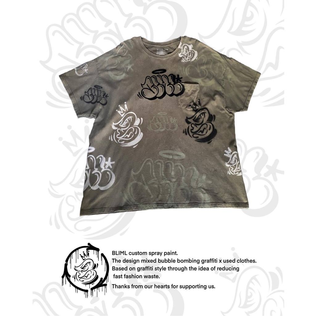 BLML Bubble Bombing Custom spray paint Hanes, Size: XL (Side Seamless ...