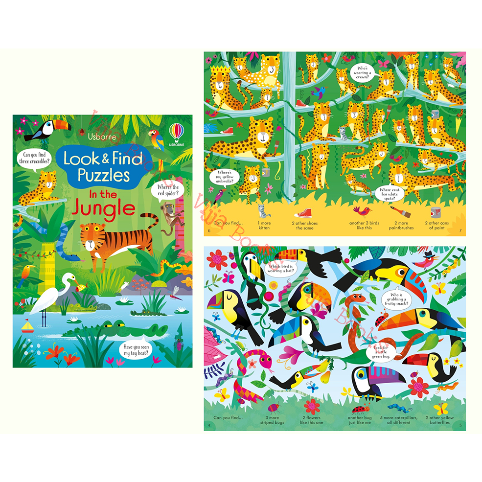 Usborne Look and Find Puzzles Bugs Jungle Farm หนังสือเด็ก ค้นหาสิ่งที่ ...