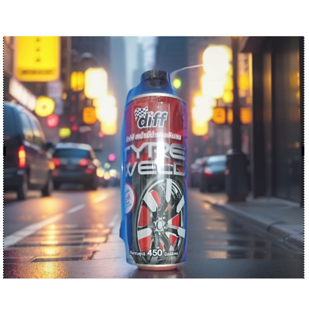 น้ำยาสเปรย์ปะยางฉุกเฉิน diff tyre weld แท้เหมือนห้าง คุณภาพดี สำหรับ ...