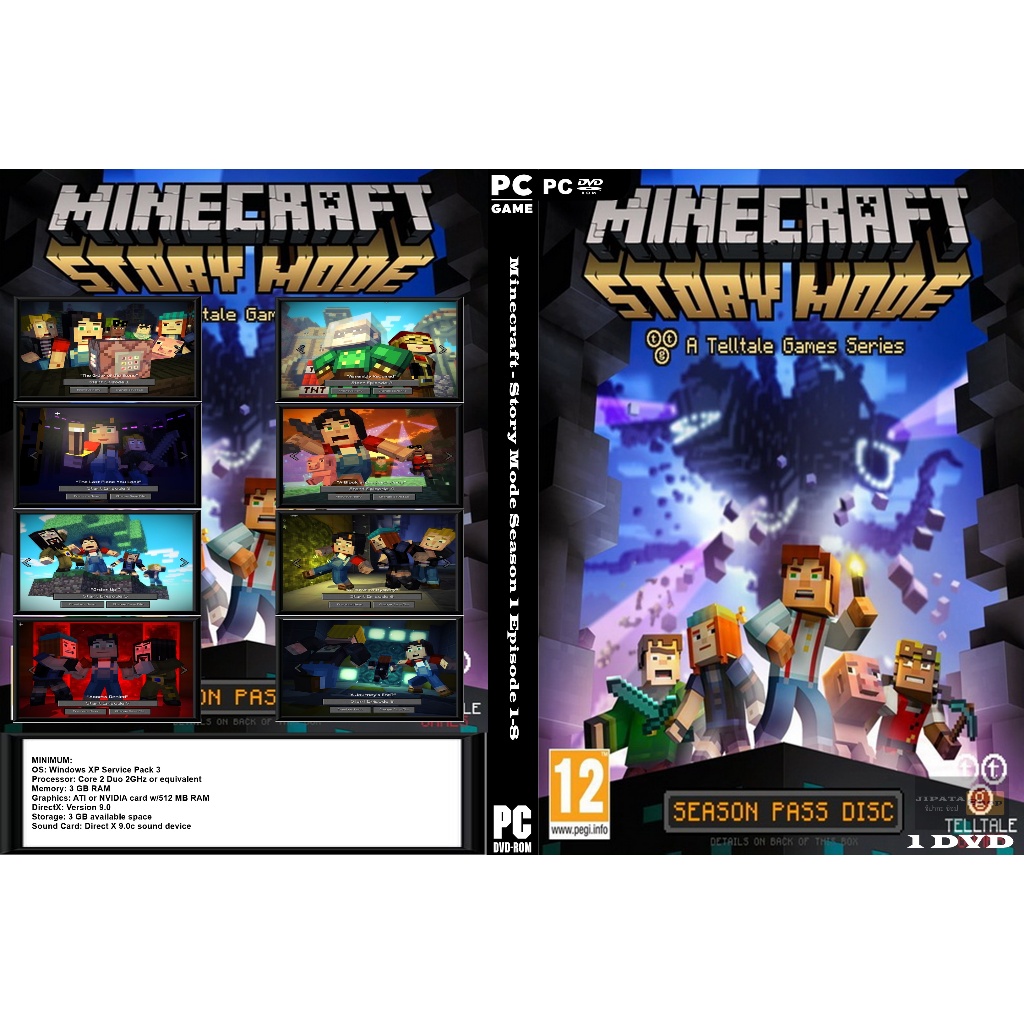 แผ่น Game PC Minecraft Story Mode Season 1 Episode 1-8 (1DVD) | Shopee ...