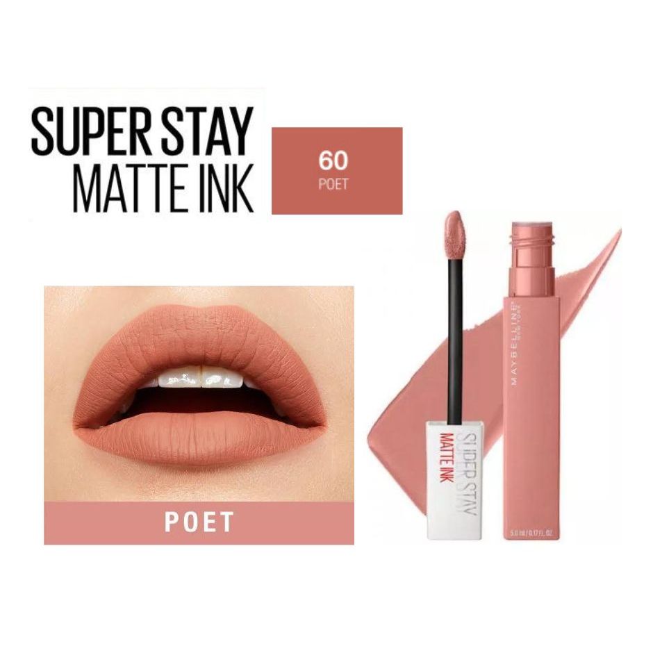 พร้อมส่ง!!!! Maybelline Super Stay Matte Ink เบอร์ 60 โพเอ็ท # 60 POET ...