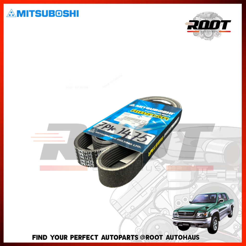 MITSUBOSHI สายพานหน้าเครื่อง TOYOTA TIGER D4D COMMUTER เบอร์ 7PK 1475 | Shopee Thailand