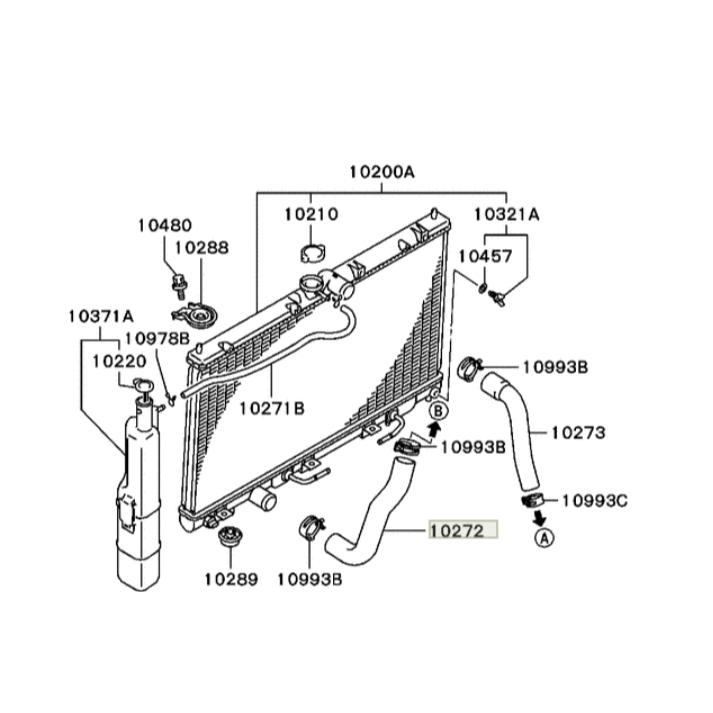 ท่อยางหม้อน้ำ บน ล่าง MITSUBISHI LANCER CEDIA CS3 1.6 CS5 1.8 CS9 2.0 2003-2007 4G18 1.6 4G93 1. ...