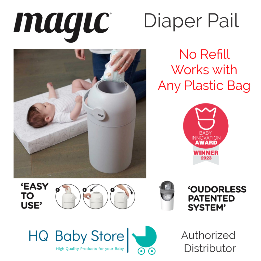 Magic Diaper Pail Majestic ถังขยะเก็บกลิ่น 99.99% สามารถใช้กับถุงขยะ ...
