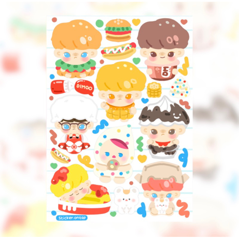 สติ๊กเกอร์ PVC ไดคัท กันน้ำ กันเรซิ่น ขนาด A6 ลาย Crybaby, Molly ...