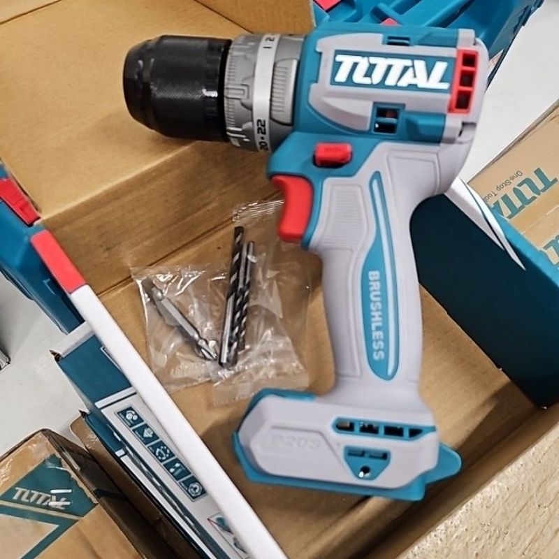 Total สว่านกระแทกไร้สาย หัวเจาะโลหะ 20V (เฉพาะตัวเครื่อง) รุ่น TIDLI206021/กล่องพลาสติก ...